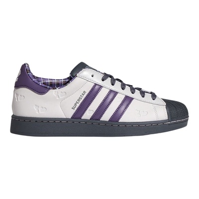 三叶草男女鞋白紫复古贝壳头板鞋