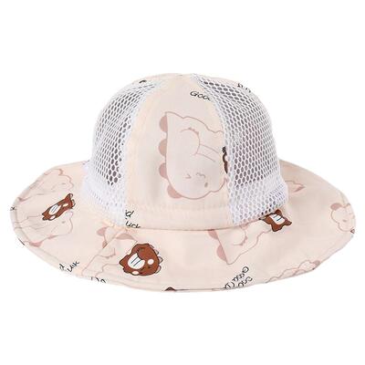 宝宝帽子夏季男童遮阳可爱渔夫帽网眼透气女童婴儿百搭盆帽夏