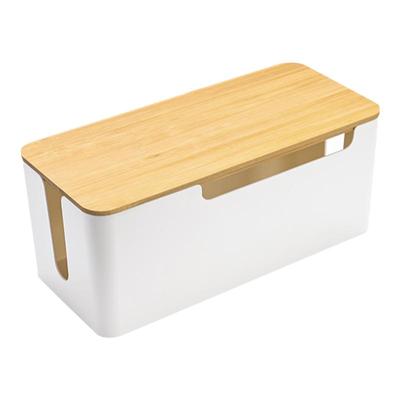 辰穆竹木盖插排插座收纳盒理线器