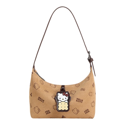TOUTOUhellokitty凯蒂猫冬季麂皮腋下包手提斜挎包包女孩生日礼物