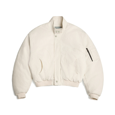 SUNINWAVE白色立领bomber棉服