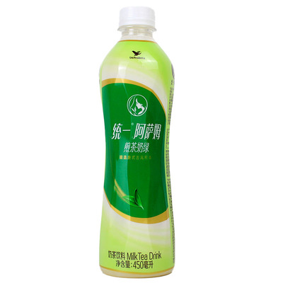 统一阿萨姆煎茶奶绿450ml瓶装