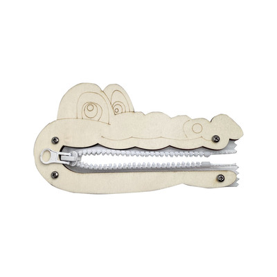 蒙特梭利早教益智玩具busyboard儿童忙碌板diy配件木质鳄鱼拉链