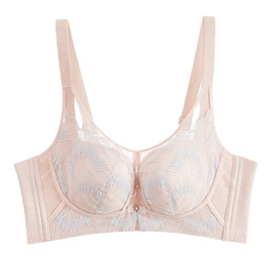 依美淇8806大胸显小薄款无钢圈性感聚拢收副乳调整型无痕蕾丝内衣