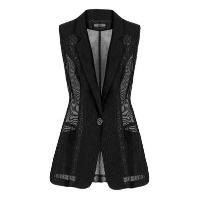 千牧戎新款外套西装马甲夏季网纱