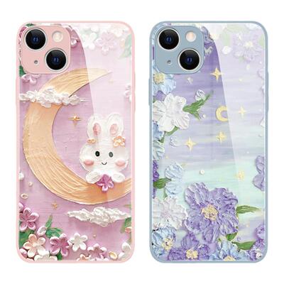 苹果液态玻璃卡通可爱保护壳