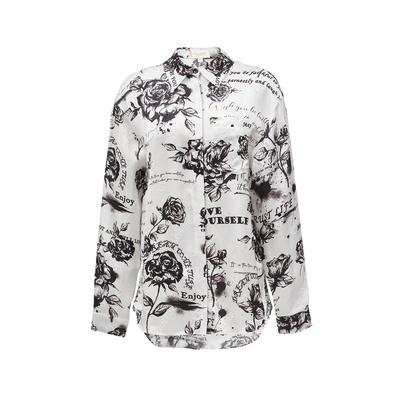 tq区绫致CoutureMade衬衫女春夏宽松翻领花卉满印复古