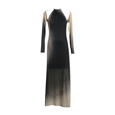 简约直筒晕染印花连衣裙