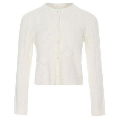 sincethen白色针织开衫外套女
