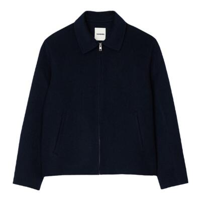 SANDRO男装简约深蓝色翻领外套