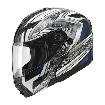 SOL双镜片摩托车揭面盔大头围