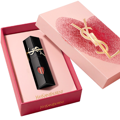 YSL圣罗兰黑管爱心唇釉 镜面口红610冰乌龙化妆品生日礼物送女友