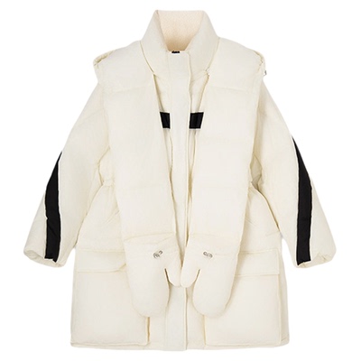 【滑雪系列】HPLY荷比俪2025冬新款可拆卸连帽加厚款白鹅绒羽绒服