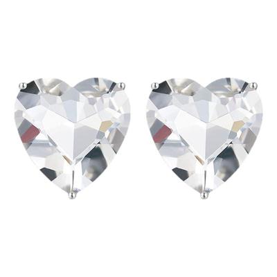 INCH EDITION闪闪发光爱心大锆石耳钉椭圆钻石耳饰简约大气