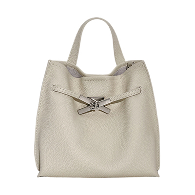 头层荔枝纹牛皮凯莉包女单肩斜挎