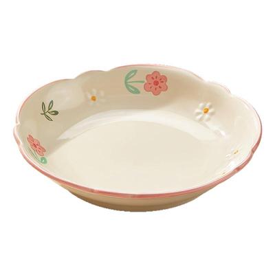 釉下彩盘子菜盘家用2025新款陶瓷碗碟餐具7寸8寸炒菜碟子深盘餐盘