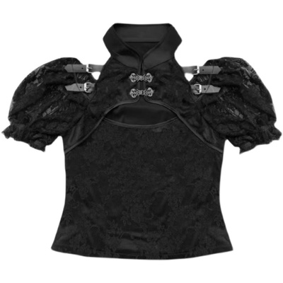 血液供给原创蕾丝泡泡袖上衣