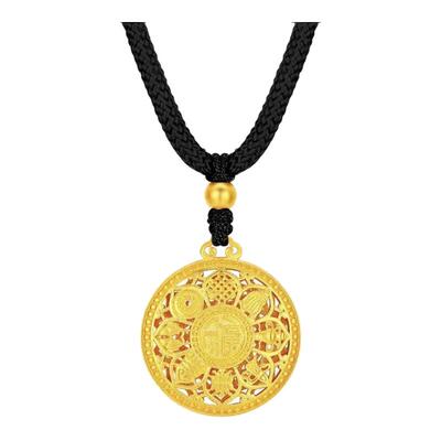 金包银八宝罗盘吊坠女金包银时来运转平安扣圆盘项链首饰品送礼物