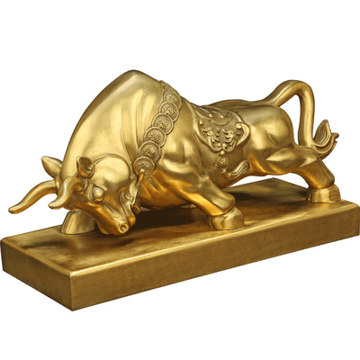 铜牛摆件招财办公桌华尔街吉善缘