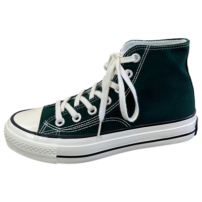 墨绿休闲男女同款情侣时尚帆布鞋