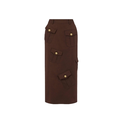 【礼物低至5折】Moschino/莫斯奇诺  Military Twist华达呢半身裙