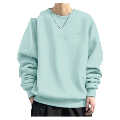 特步圆领针织套头卫衣男