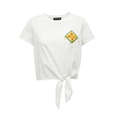 vq区绫致Vero ModaT恤夏季新款休闲舒适度假系带短袖上衣女