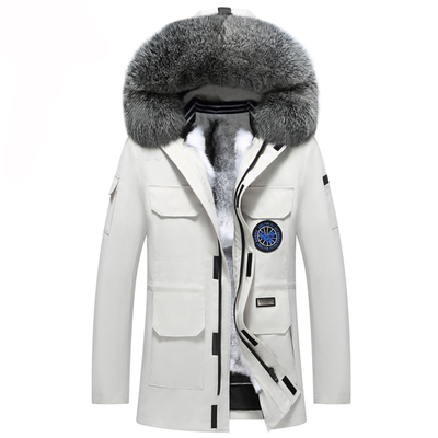白貂内胆狐狸毛领连帽皮草派克服