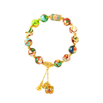 纯银十二月生辰花神手链生肖手串