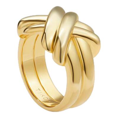 TIKOO戒指女尾戒高级小众设计2025新款爆款925纯银金色中古食指