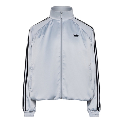 adidas阿迪达斯三叶草秋女缎面百褶慵懒休闲运动夹克外套 LF2315