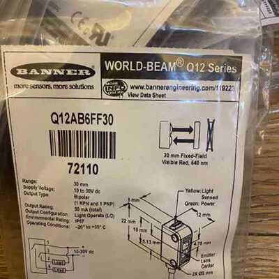 议价Q12ab6ff30邦纳全新原装正品包装干净光电开关！！现货