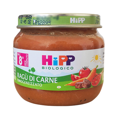 意大利版喜宝HIPP有机婴幼儿宝宝番茄胡萝卜牛肉泥高蛋白辅食泥合