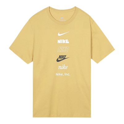 Nike/耐克正品圆领运动短袖新款男浅黄经典运动短袖DZ2876-725