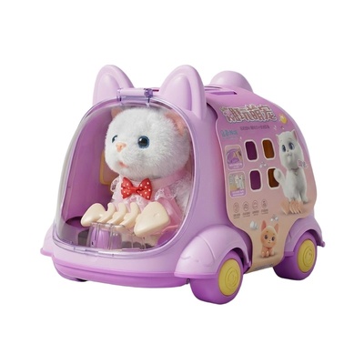 小猫咪玩偶公仔毛绒玩具儿童仿真动物模型走路会叫安抚婴儿一宝宝