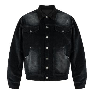 ANTIDOTE美式灯芯绒落色洗水马骝破洞工装夹克男秋季复古翻领外套