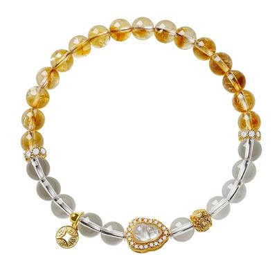 宫里上新天然正品黄水晶手链