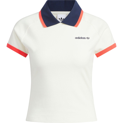 Adidas/阿迪达斯正品三叶草女士运动修身耐穿拼接POLO衫KF9611