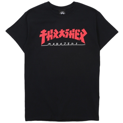 thrasher日文印花短袖t恤