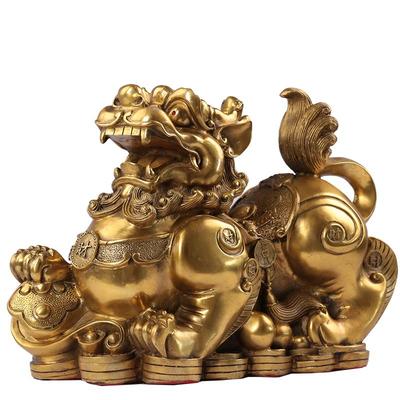 纯黄铜办公室皮丘装饰品貔貅摆件