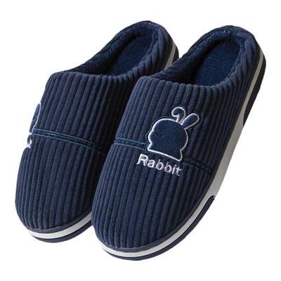 大码棉拖鞋男士冬季大码家居家用室内防滑厚底加绒保暖情侣拖鞋女