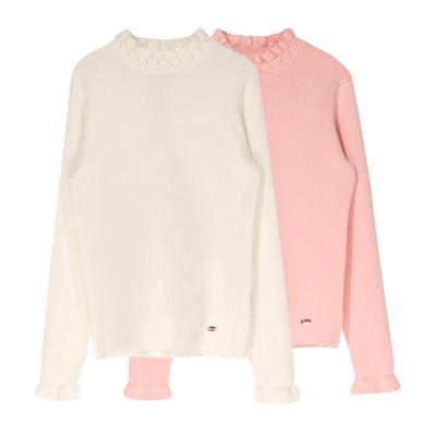 IVYHOUSE珍珠双层花边领打底衫