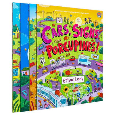 Ethan Long 英文原版 Happy County 4 book 开心点点 四册套装 儿童早教英语启蒙 趣味找找书 幼儿生活常识认知启蒙绘本图画?