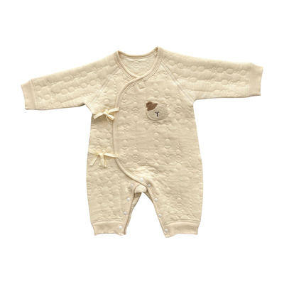 新生儿宝宝秋冬款夹棉保暖连体衣