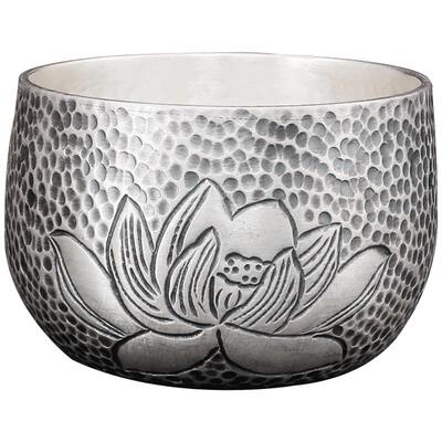 足银999手工全银茶杯品茗杯