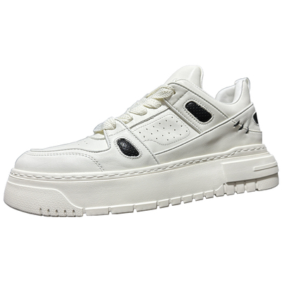 4cm增高轻便厚底小白鞋真皮板鞋