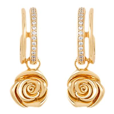 Neverfar玫瑰双环可拆卸耳环
