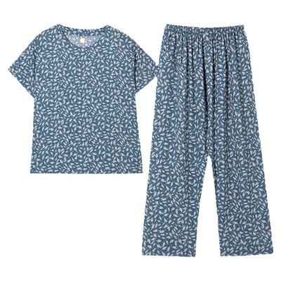 薄款中老年人大码夏季家居服绵绸
