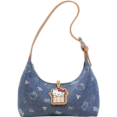 凯蒂猫丹宁牛仔腋下包