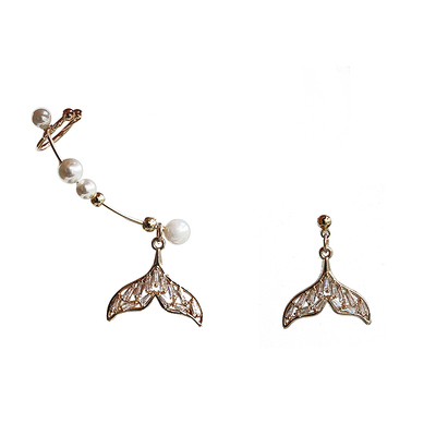 your原创手作风人鱼仙女耳骨夹